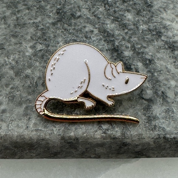 Jewelry | 315 Cute Little White Rat Enamel Pin Brooch | Poshmark